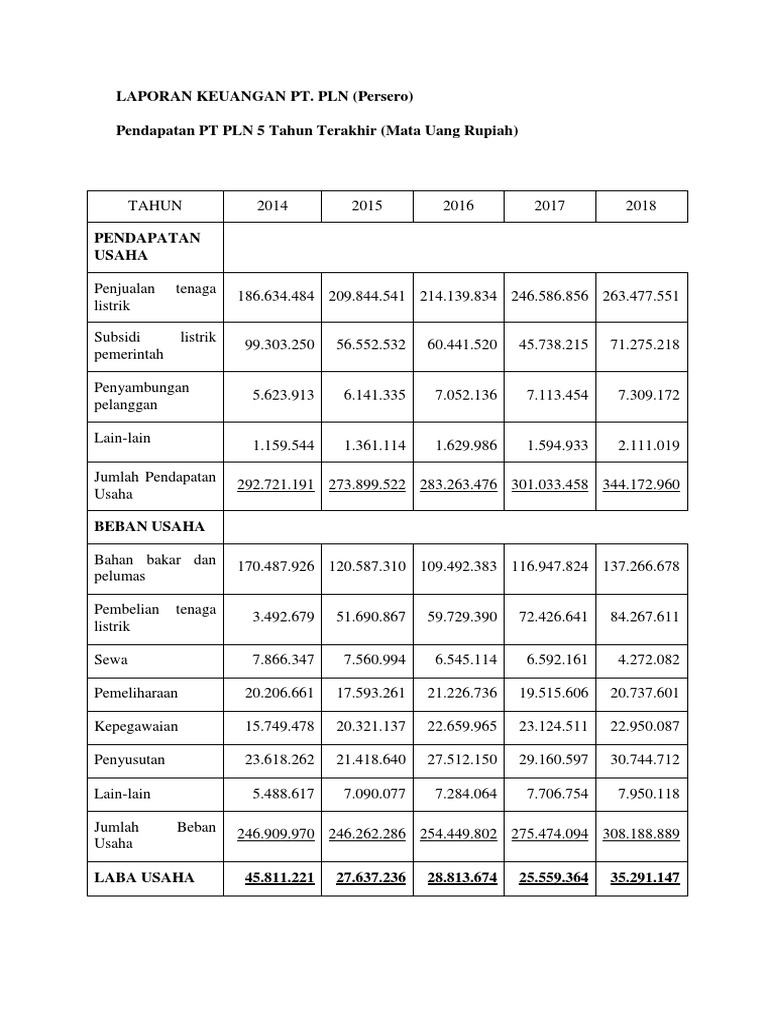 Laporan Keuangan Dan CSR PT PLN | PDF