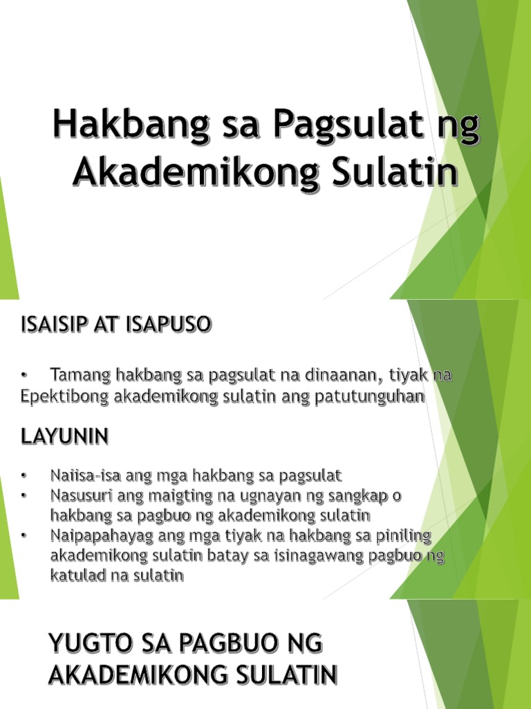 Hakbang Sa Pagsulat NG Akademikong Sulatin | PDF