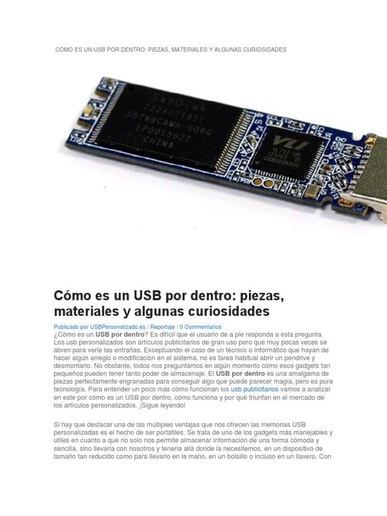 Componentes Internos de un USB | PDF | Almacenamiento de datos de la ...