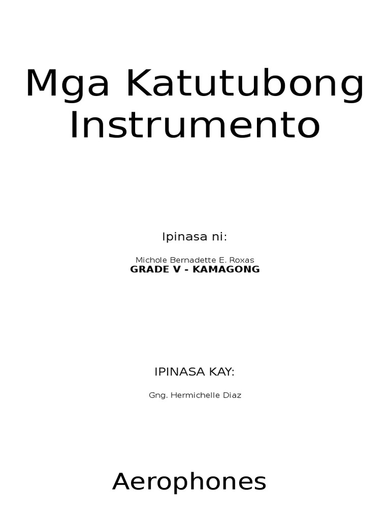Mga Katutubong Instrumento | PDF