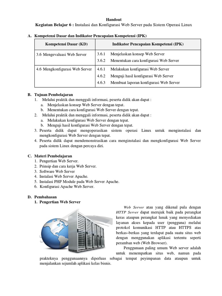 Handout & Jobsheet Administrasi Sistem Jaringan (Web Server) | PDF