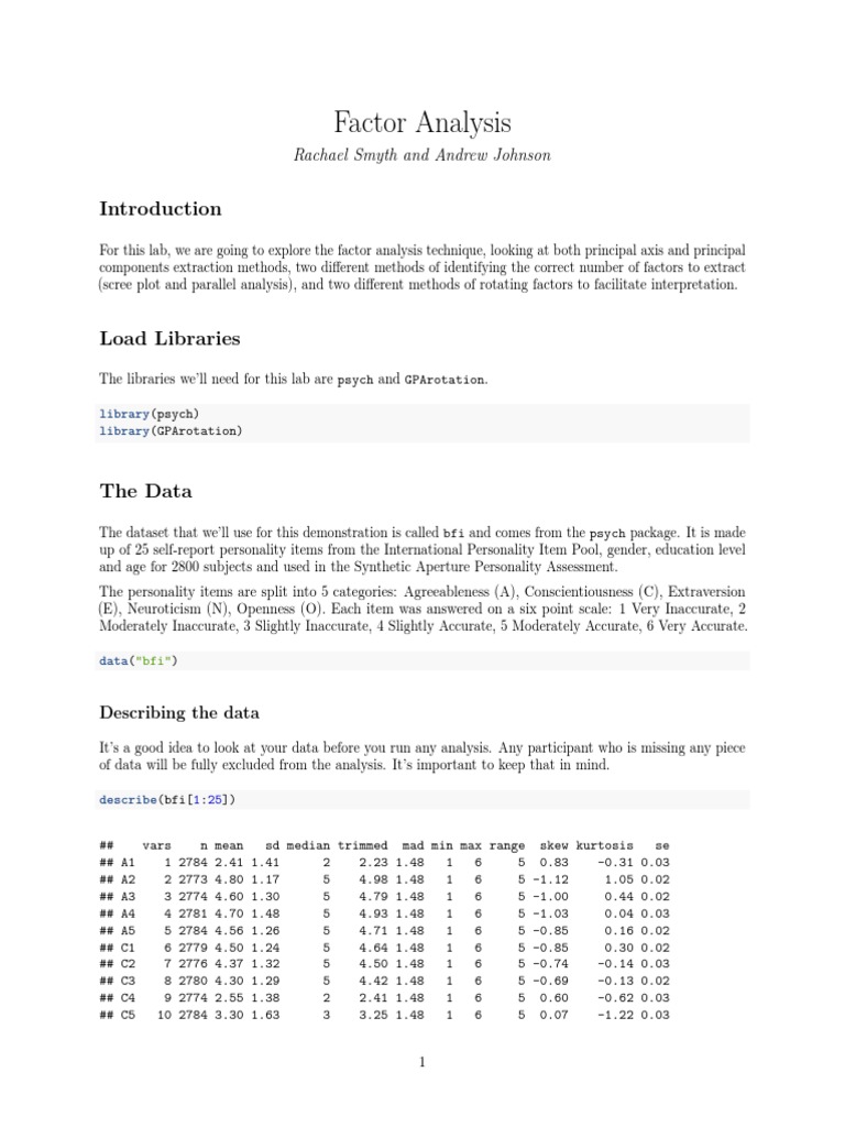 10 FactorAnalysis | PDF | Factor Analysis | Principal Component Analysis