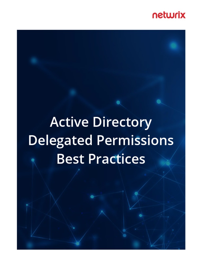 AD Delegation Best Practices | PDF | Active Directory | Information ...