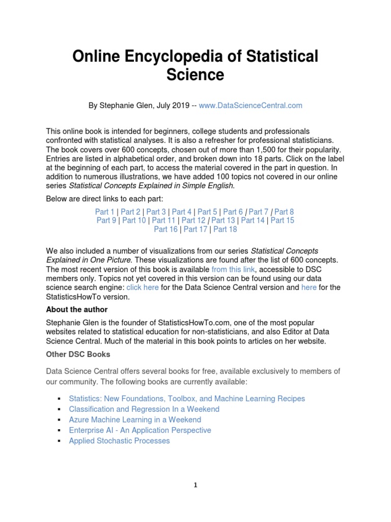 Encyclopedia Stats v3 | PDF | Errors And Residuals | Statistics
