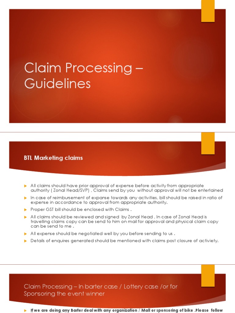 Claim Processing Guidelines Summary | PDF | Invoice | Business