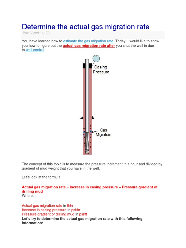 Determine The Actual Gas Migration Rate | PDF