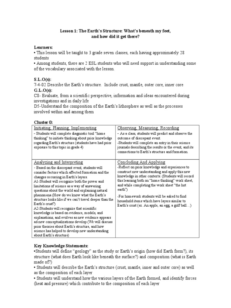 Understanding Earth's Structure for Grade 7 | PDF | Planetary Core | Earth
