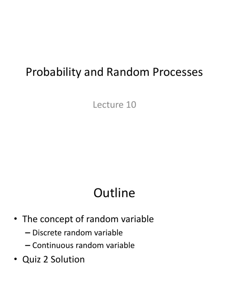 Lecture 10 | PDF | Random Variable | Probability Distribution