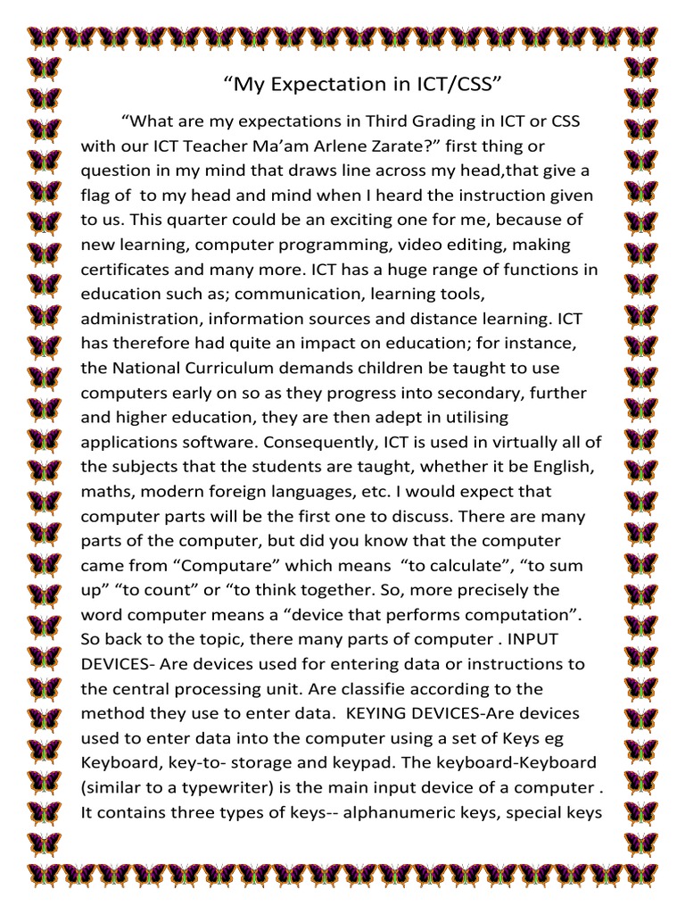 My Expectation in ICT-Simon | PDF | Computer Keyboard | Random Access ...