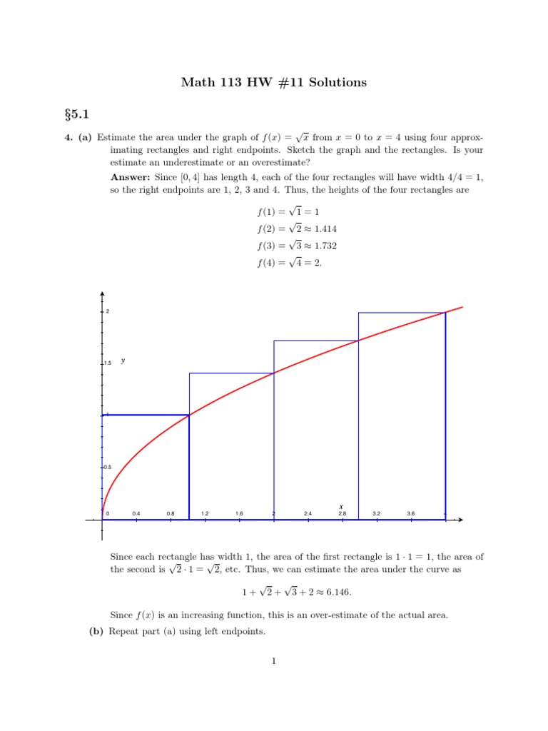 Hw11solutions PDF | PDF | Interval (Mathematics) | Integral