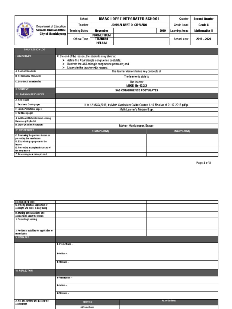 ILIS Lesson Plan Format | PDF | Lesson Plan | Teachers