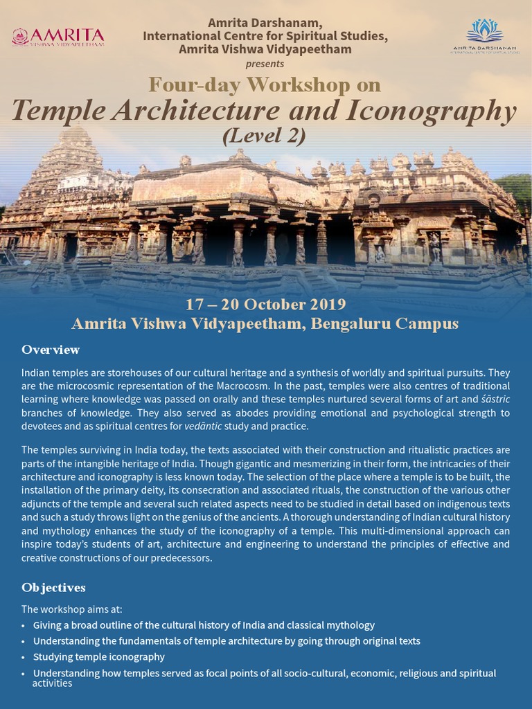 Workshop On Temple Architecture & Iconography Level 2 - BrochureA4 ...