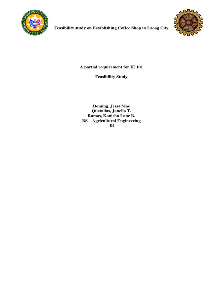 Feasibility Study On Establishing Coffee Shop. | PDF | Foods | Retail