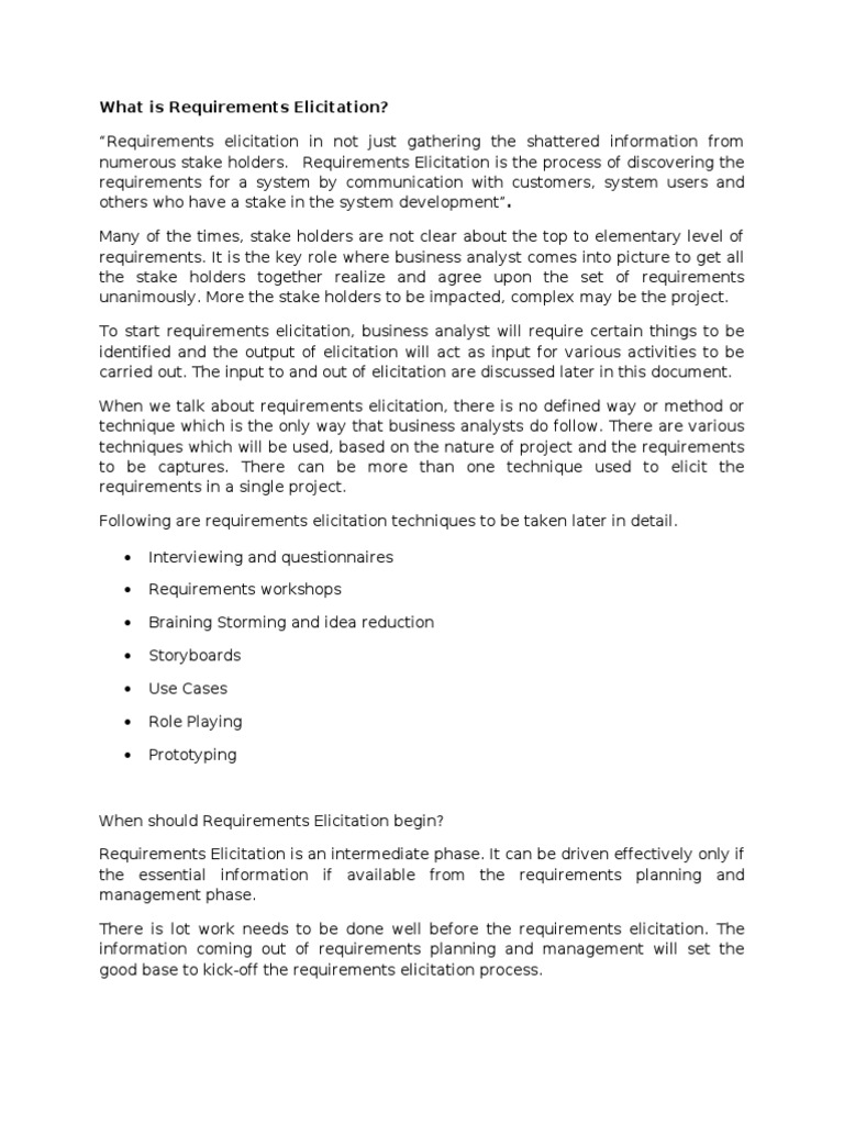 Requirements Elicitation | PDF | Intelligence Analysis | Use Case