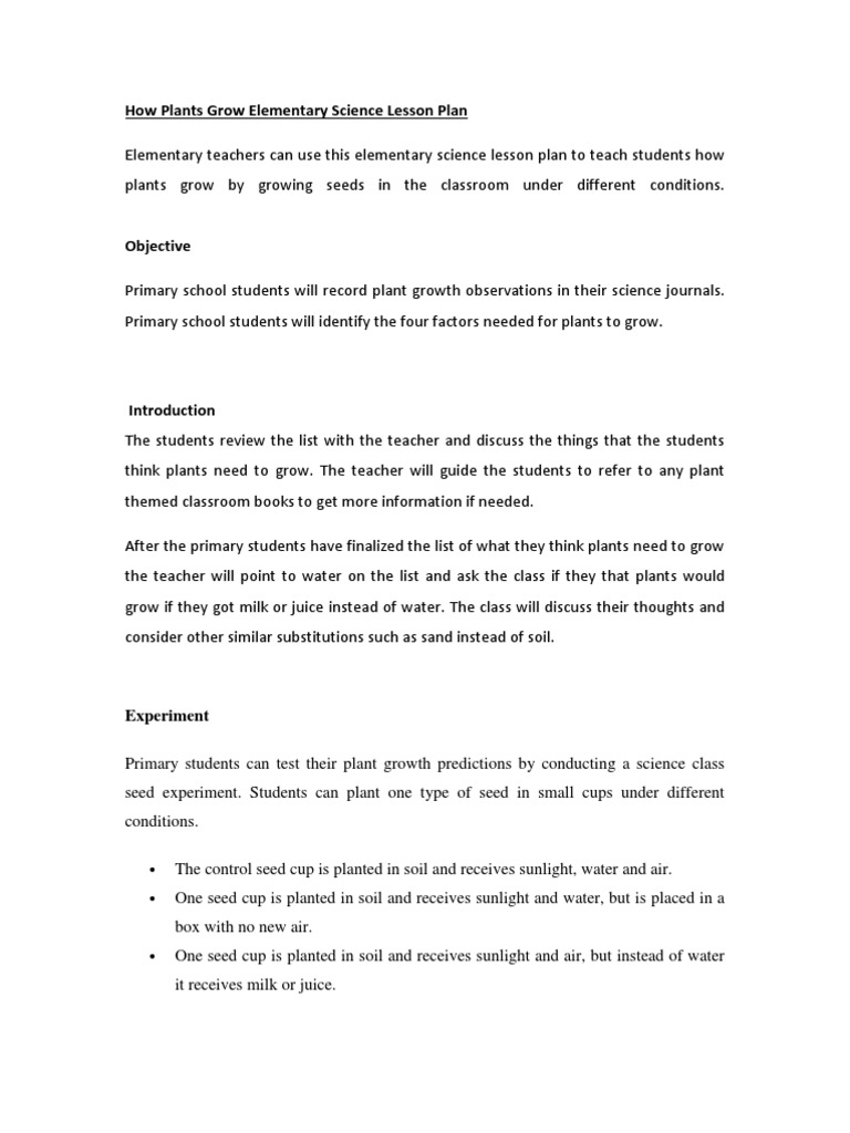 Science Lesson Plan | PDF | Lesson Plan | Teachers