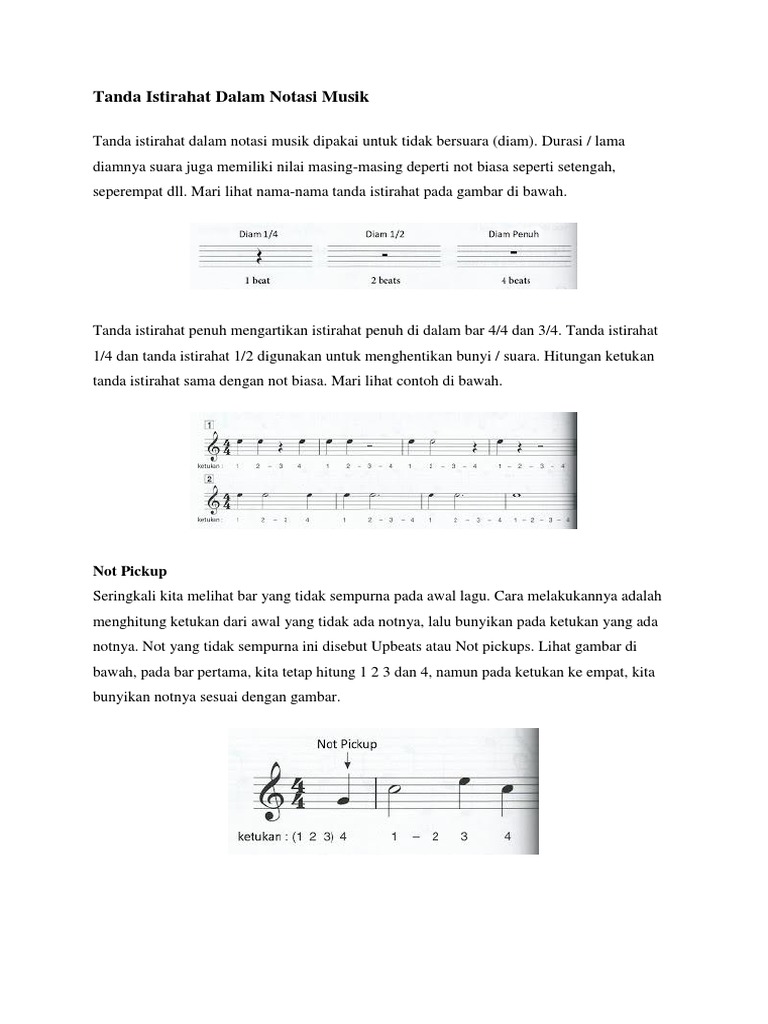 Tanda Istirahat dalam Notasi Musik | PDF