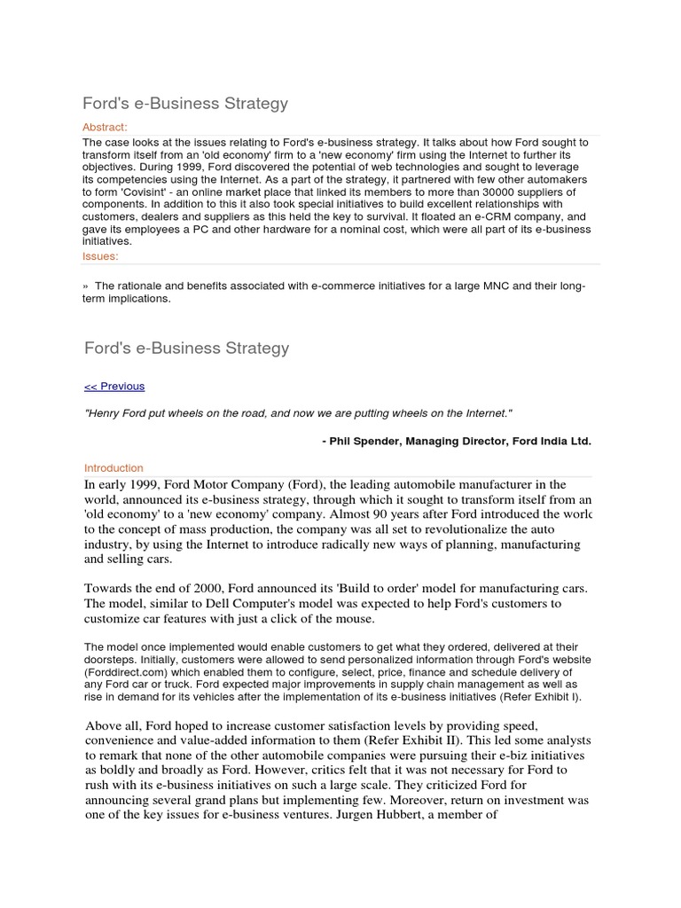 Ford | PDF | Ford Motor Company | Electronic Business