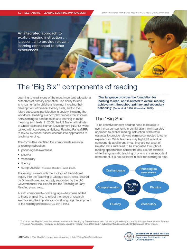 The Big Six Components of Reading PDF | PDF | Phonics | Reading ...