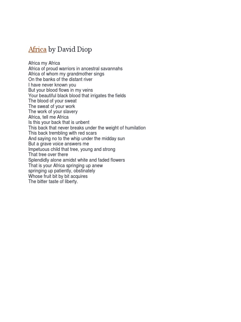 African Literature Poetry | PDF | Art | Poetry