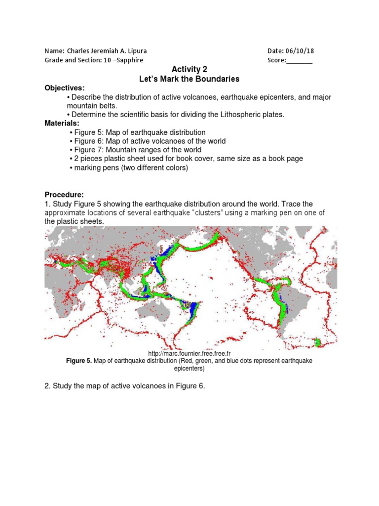 Mapping Earthquake, Volcano and Mountain Belt Distributions | PDF ...