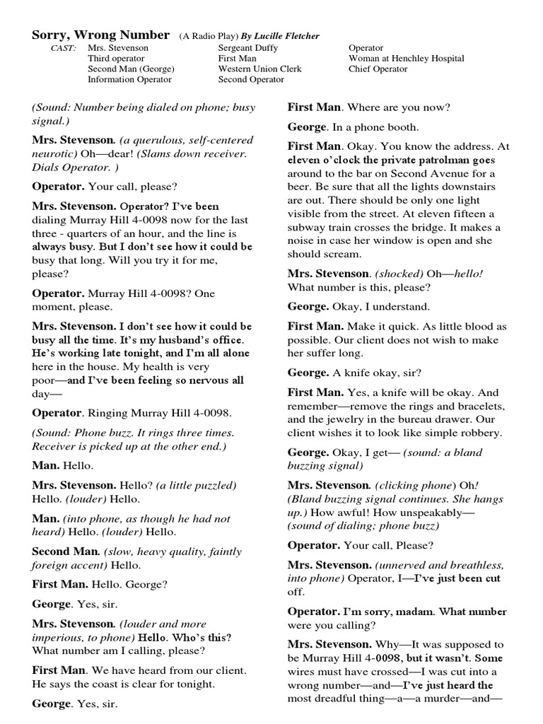 A Matter of Life and Death: Mrs. Stevenson Overhears a Murder Plot in a ...