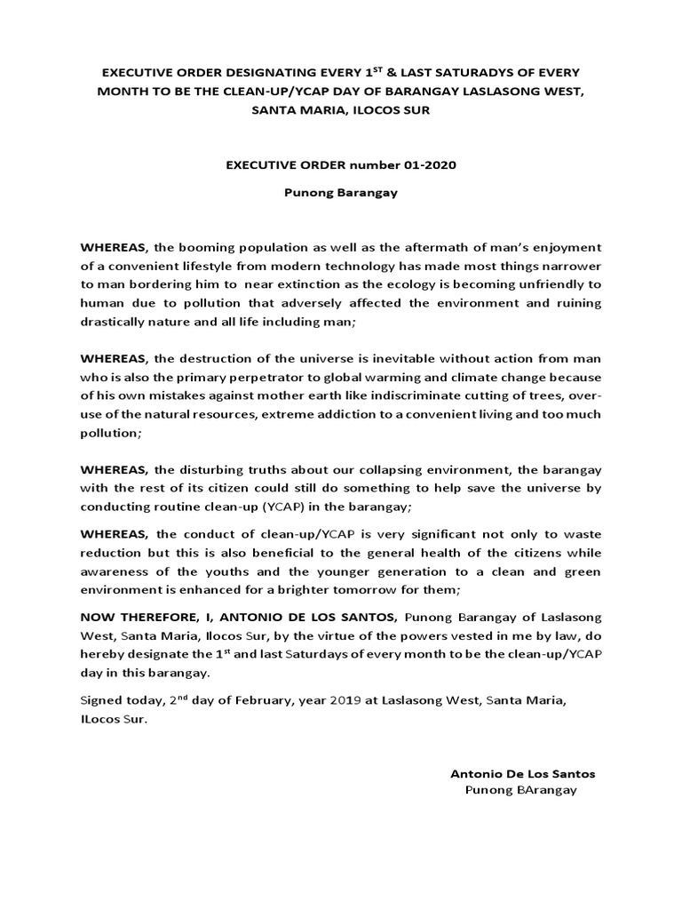 Executive Order 01 - Ycap | PDF | Science & Mathematics