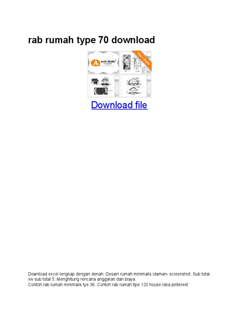 Rab Rumah Type 70 Download | PDF