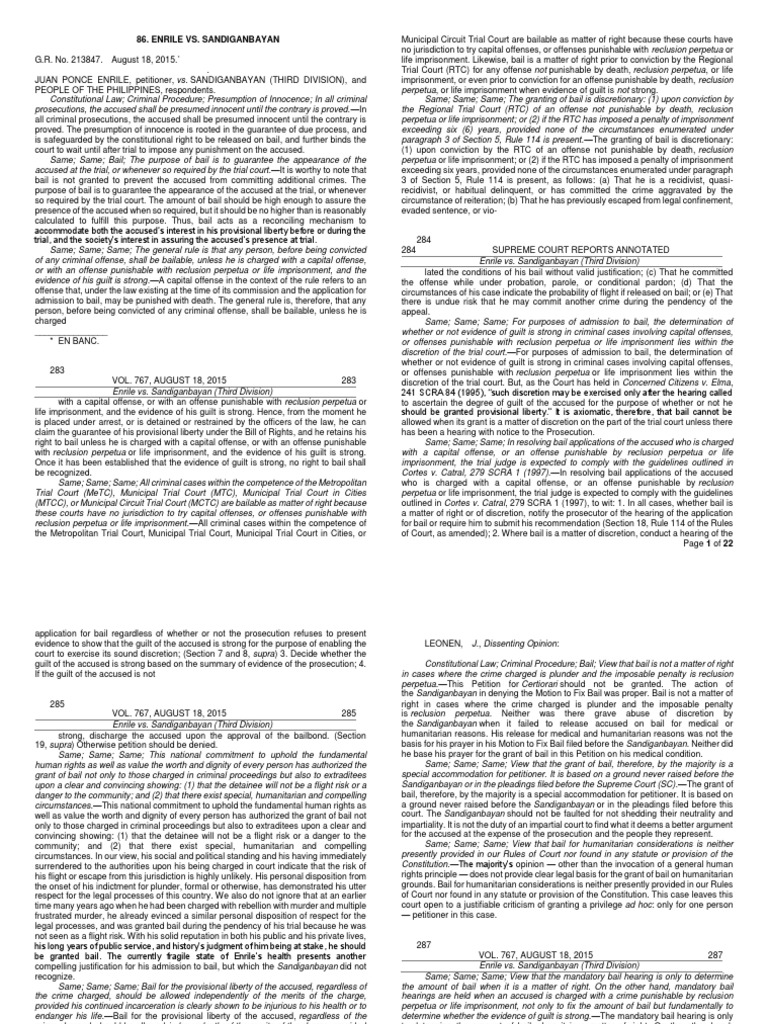 Enrile vs. Sandiganbayan | Download Free PDF | Bail | Presumption Of ... Enrile vs. Sandiganbayan | Download Free PDF | Bail | Presumption Of ...