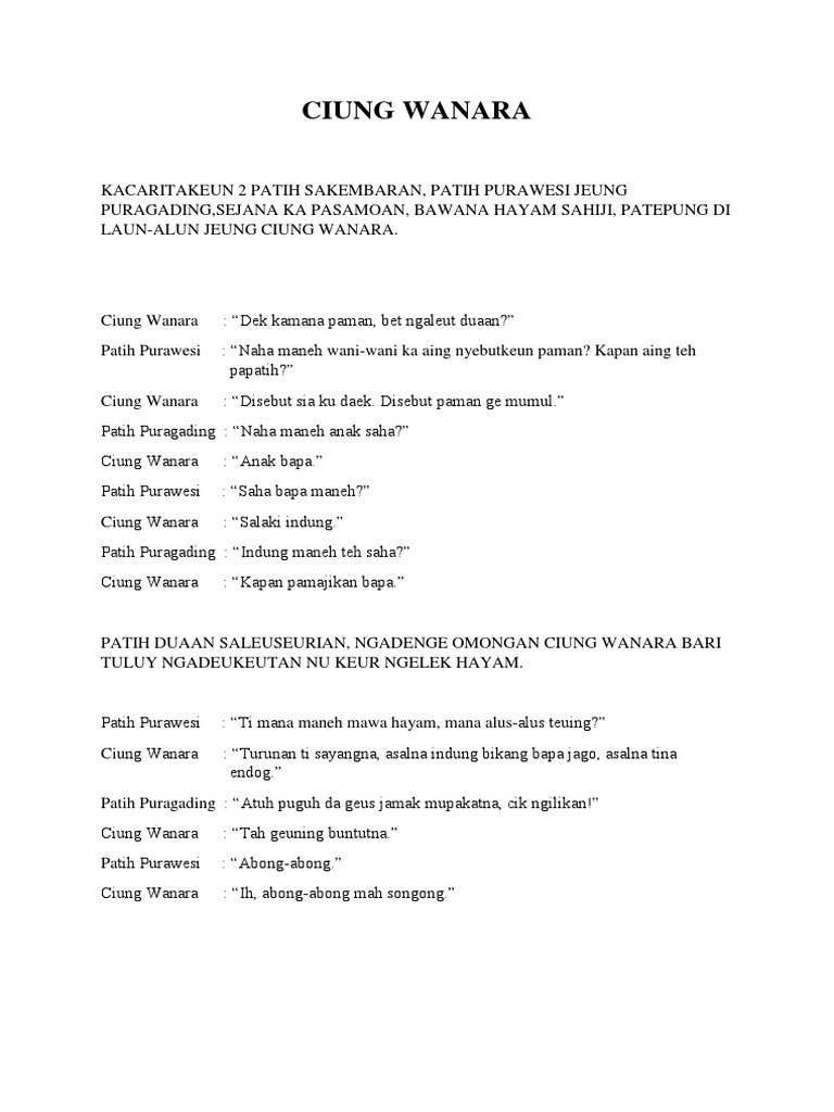 Ciung Wanara | PDF