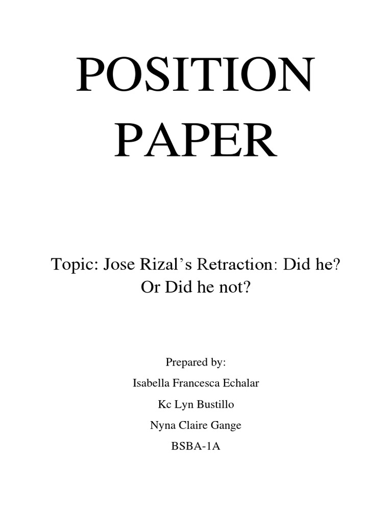 Position Paper | PDF
