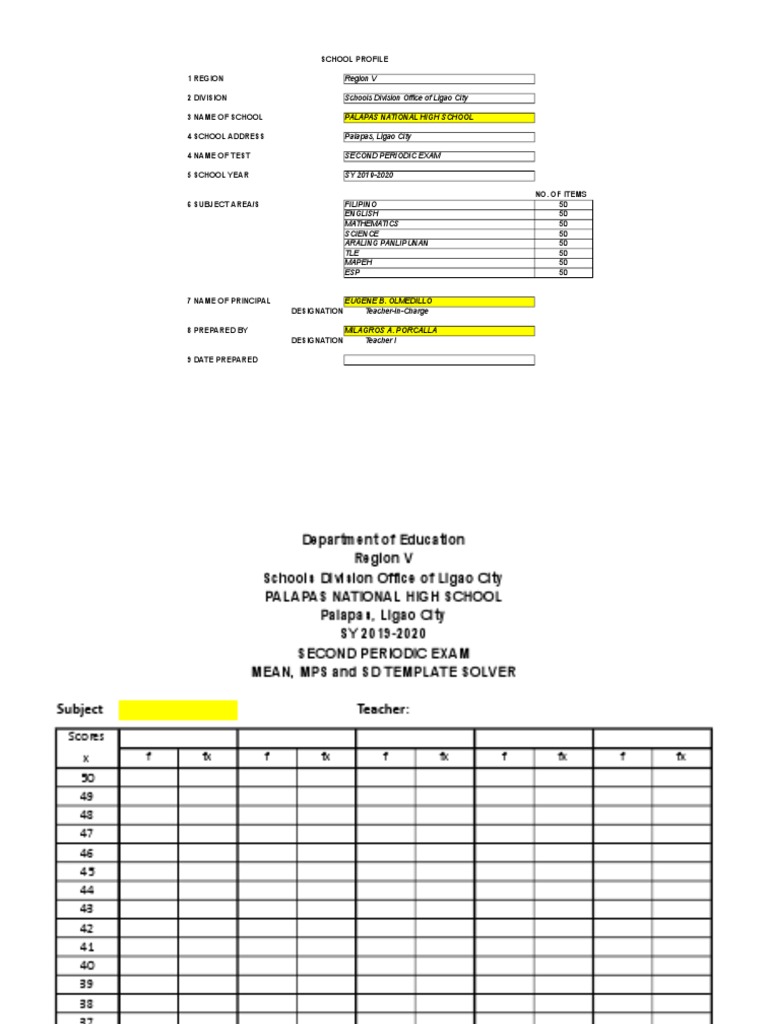 Mean-MPS-SD - 2nd | PDF | Student Assessment And Evaluation | Psychometrics