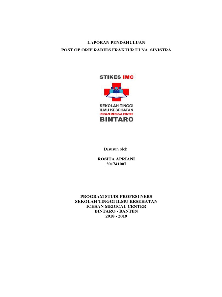 Laporan Pendahuluan Post Orif Fraktur Ulna | PDF
