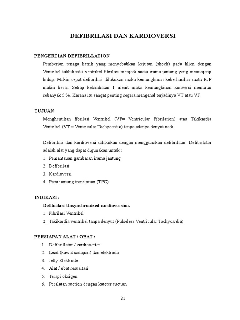 Defibrilasi vs Kardioversi: Panduan Lengkap | PDF | Kesehatan Holistik ...