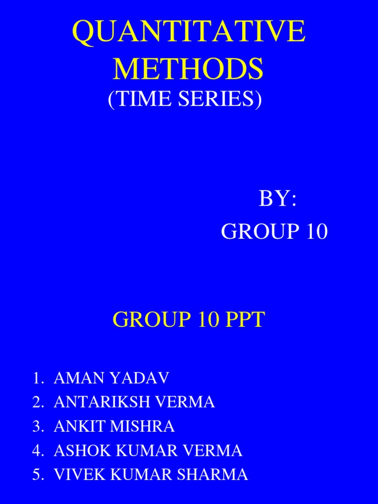 Timeseries PPT 1O | PDF | Time Series | Forecasting