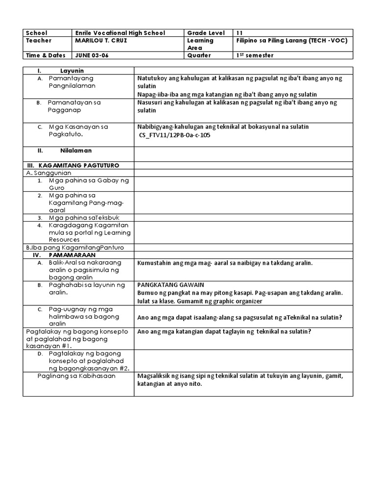 DLP Piling Larangan Tech Voc 2 | PDF
