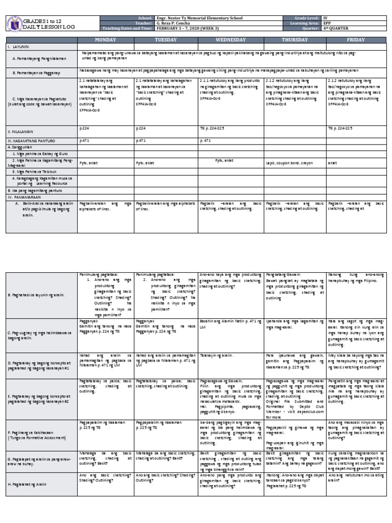 DLL - Epp 4 - Q4 - W3 | PDF