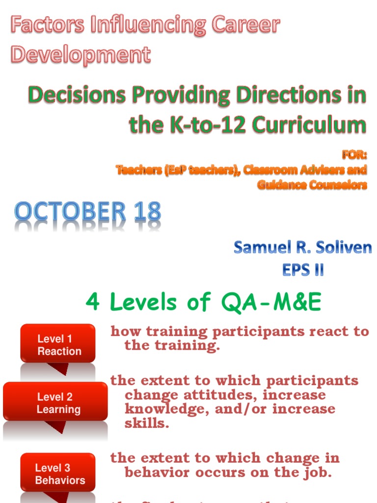 Career Guidance Oct 18 | PDF | Curriculum | Kindergarten