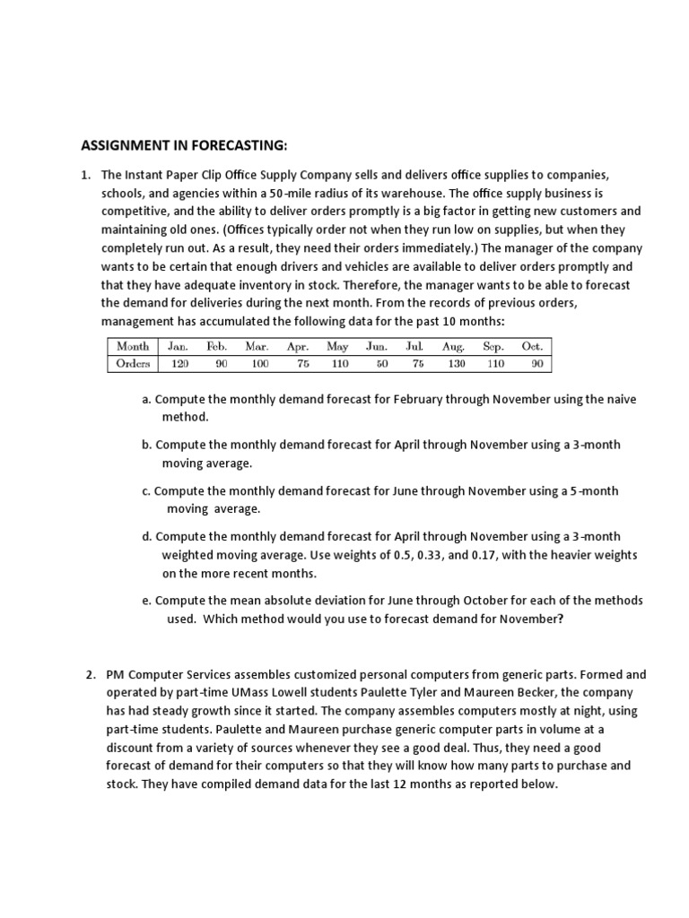 Forecasting Pdf Forecasting Moving Average