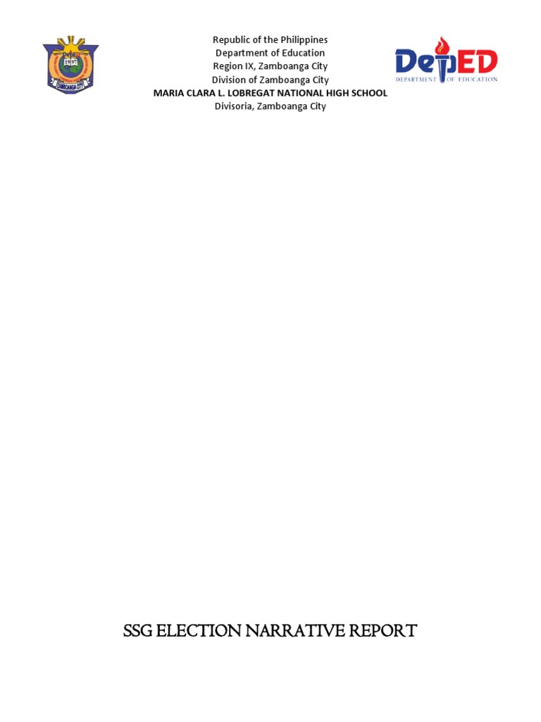 Narrative Report SSG Election | PDF | Elections | Voting