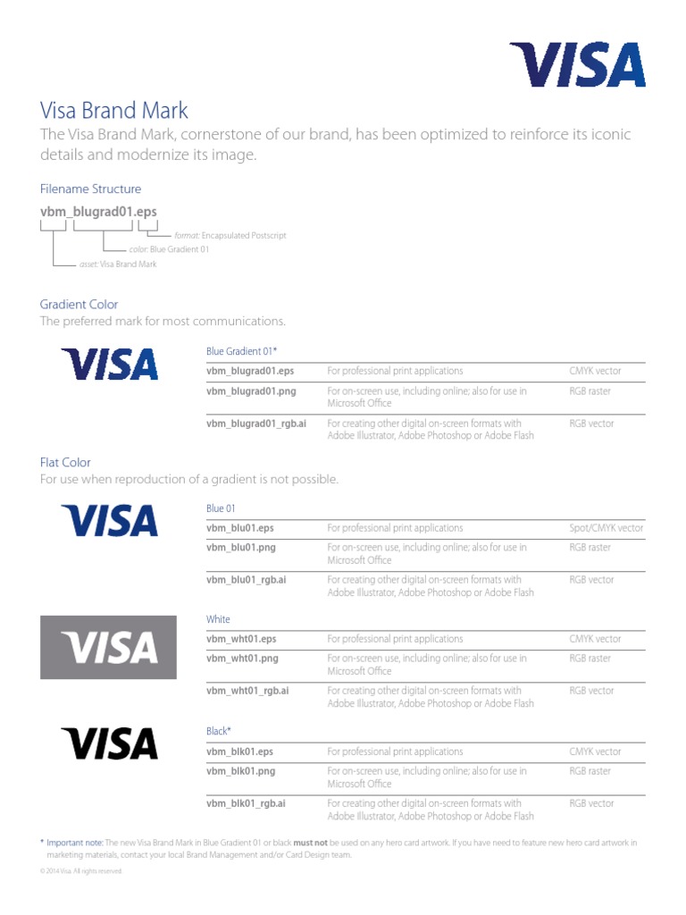 Visa Brand Mark 1.16 | PDF | Adobe Illustrator | Rgb Color Model