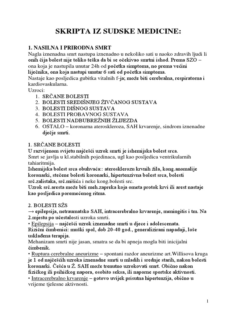 Skripta Iz Sudske Medicine | PDF