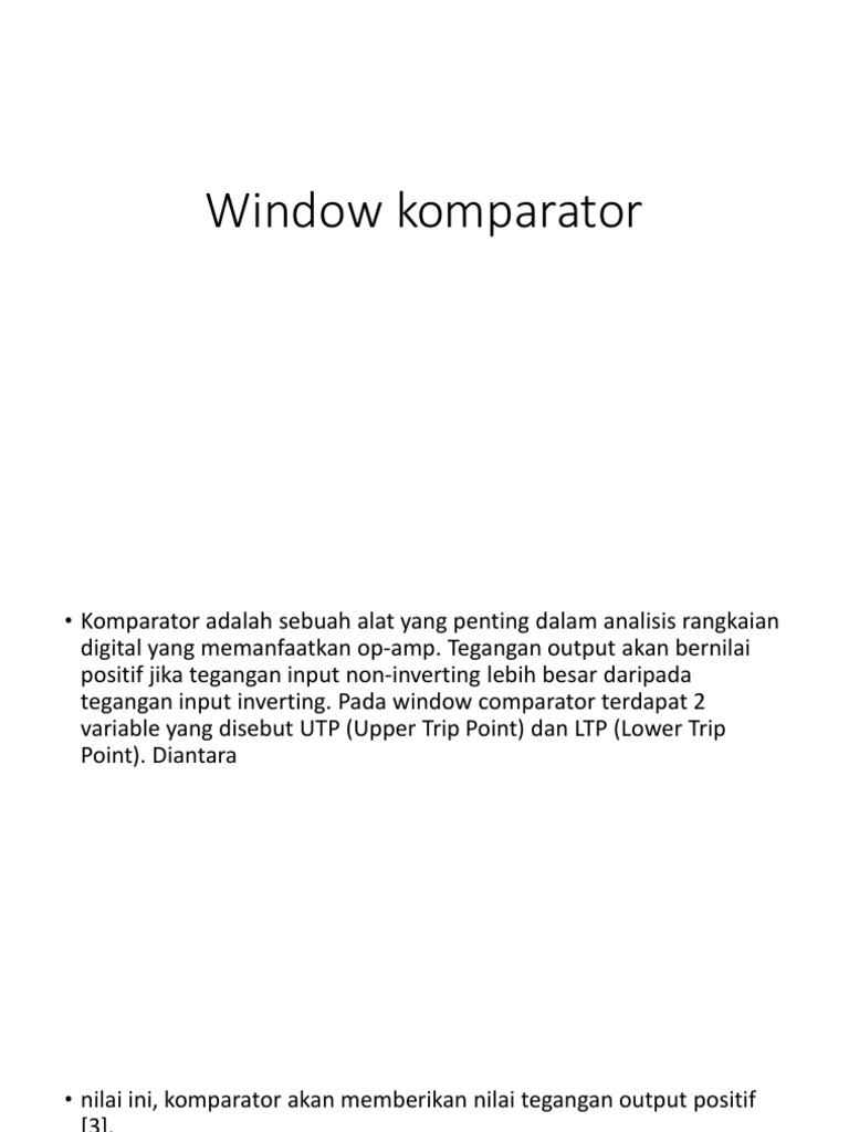 Panduan Window Komparator Digital | PDF