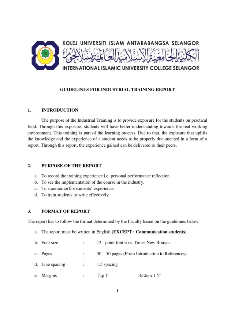 3 Industrial Training Report Format | PDF | Cognition | Communication