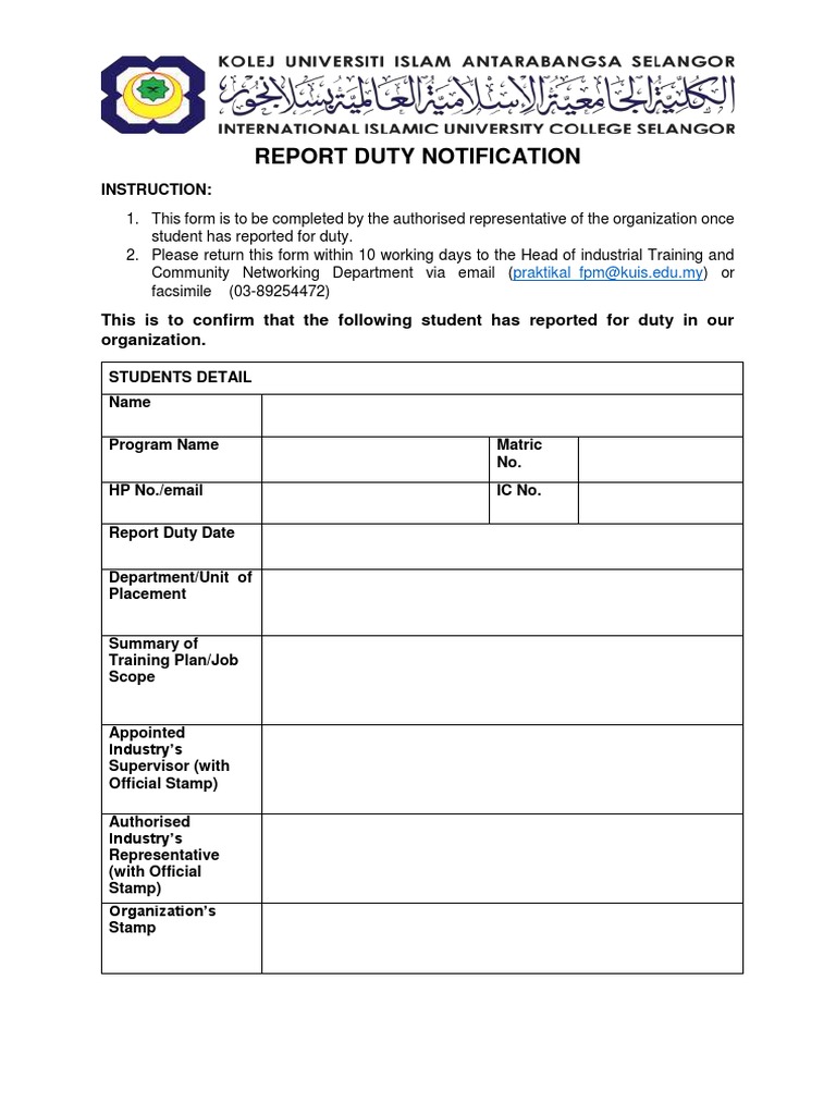 4.3 Report Duty Notification | PDF