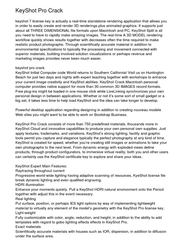 KeyShot Pro Crack | PDF | 3 D Computer Graphics | 3 D Modeling