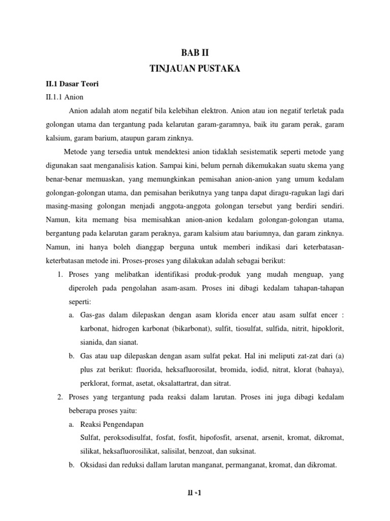 Bab II ANION | PDF