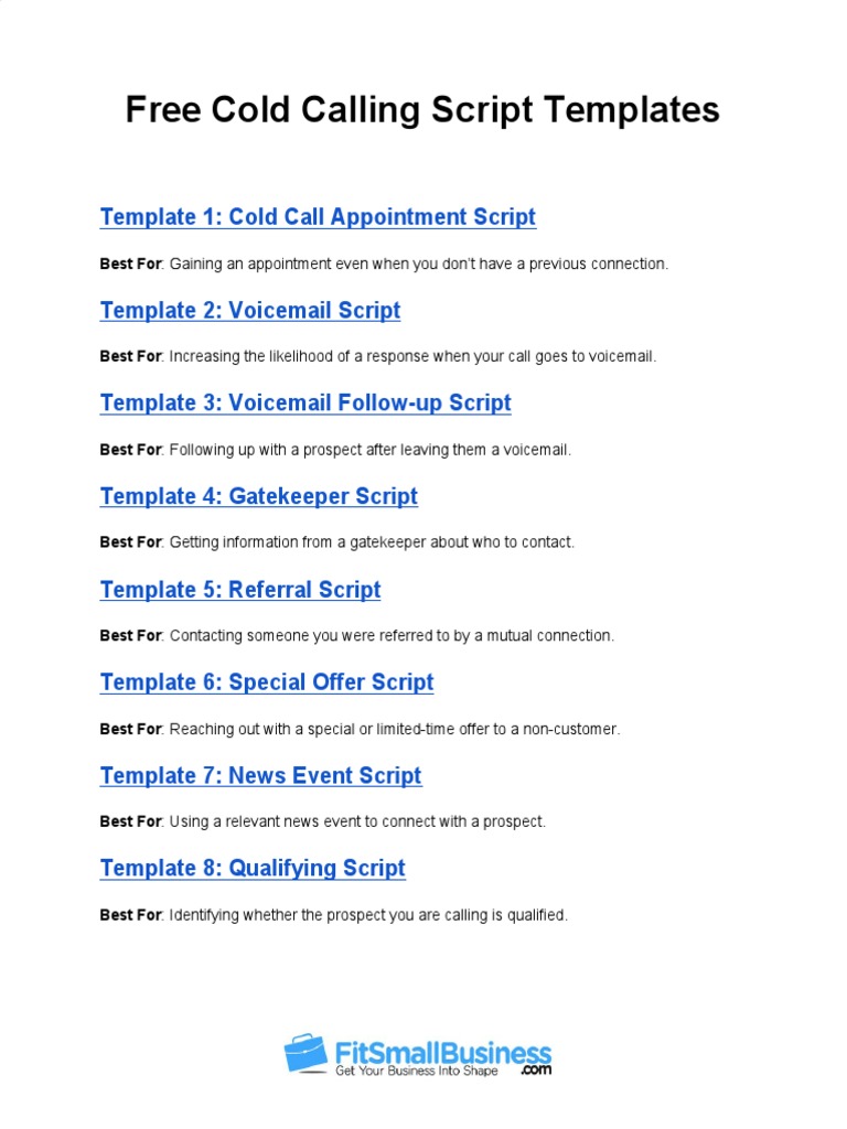Cold Calling Script | PDF