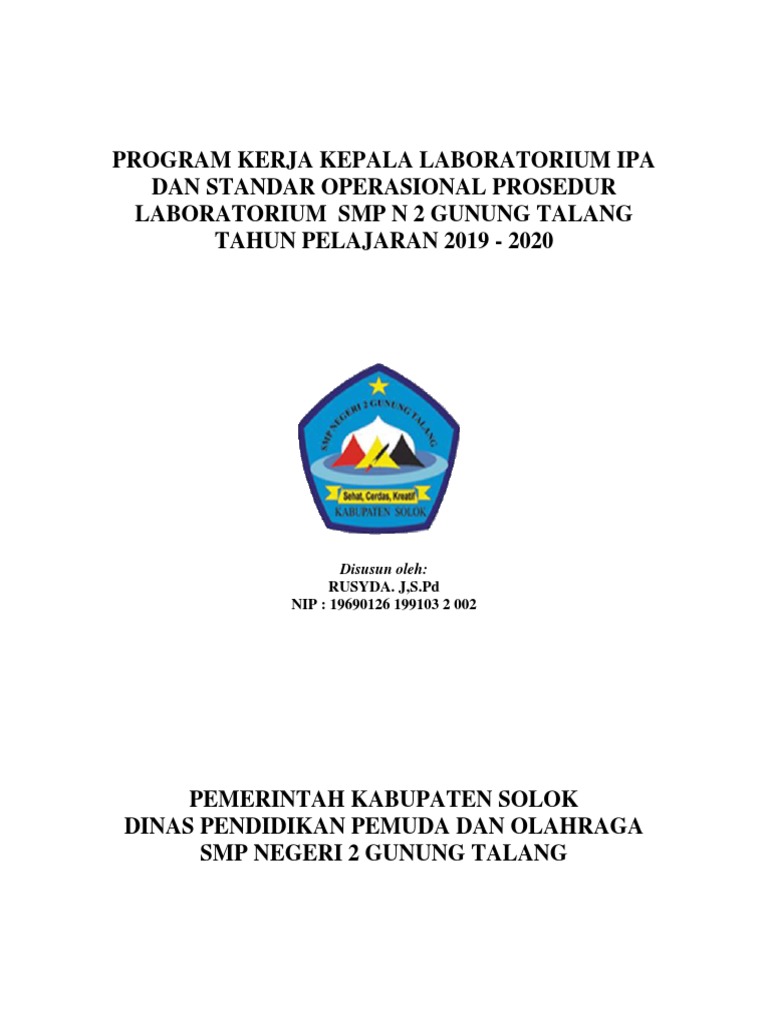 Program Kerja Laboratorium Ipa 1920 | PDF