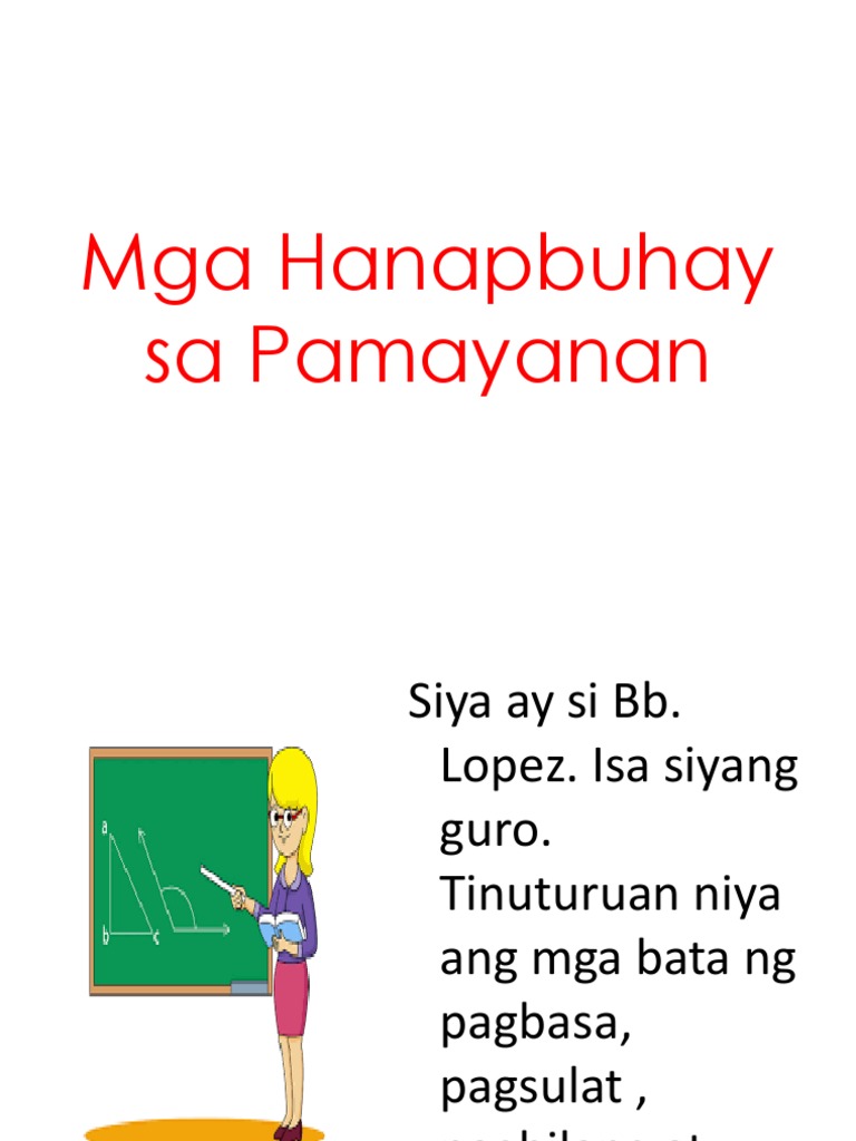Mga Hanapbuhay Sa Pamayanan | PDF