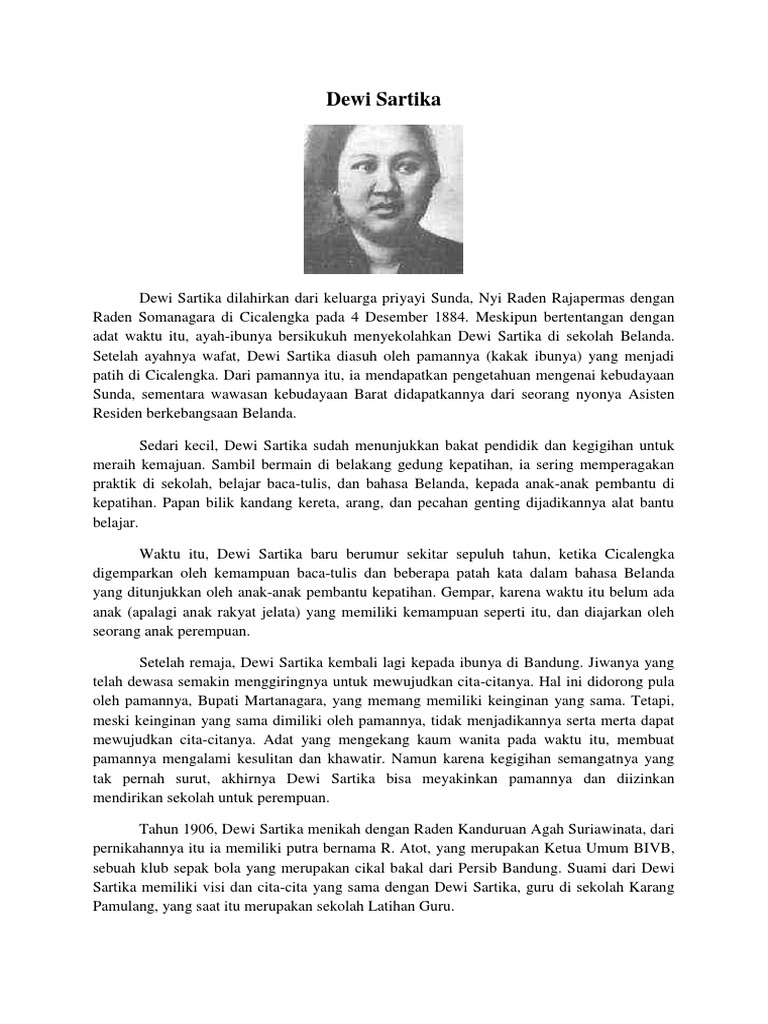Biografi Dewi Sartika | PDF